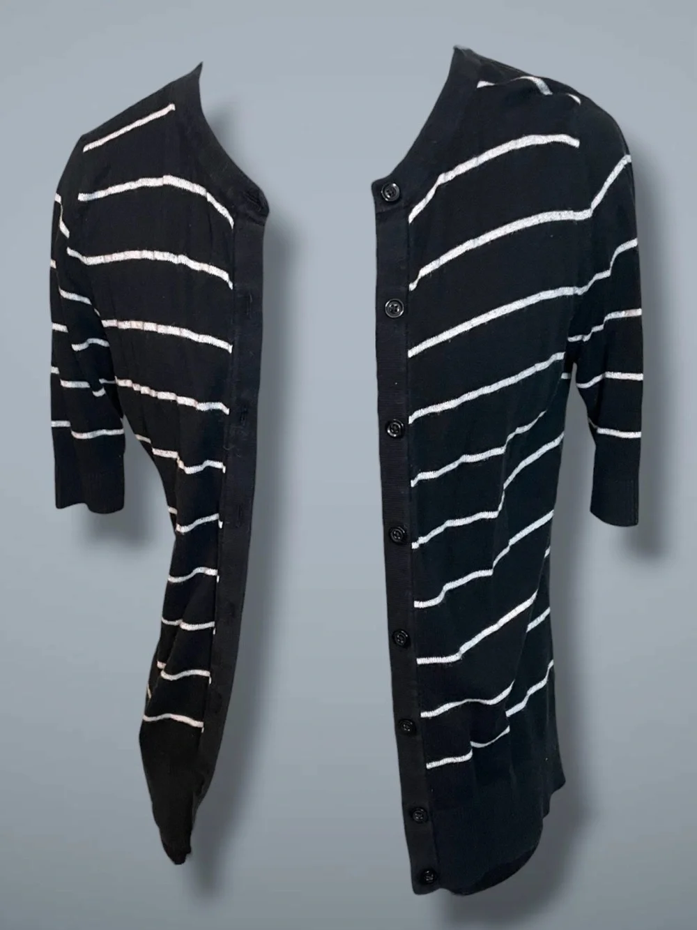 Merona | Sweaters | Merona Black And White Striped Cardigan Sweater ...